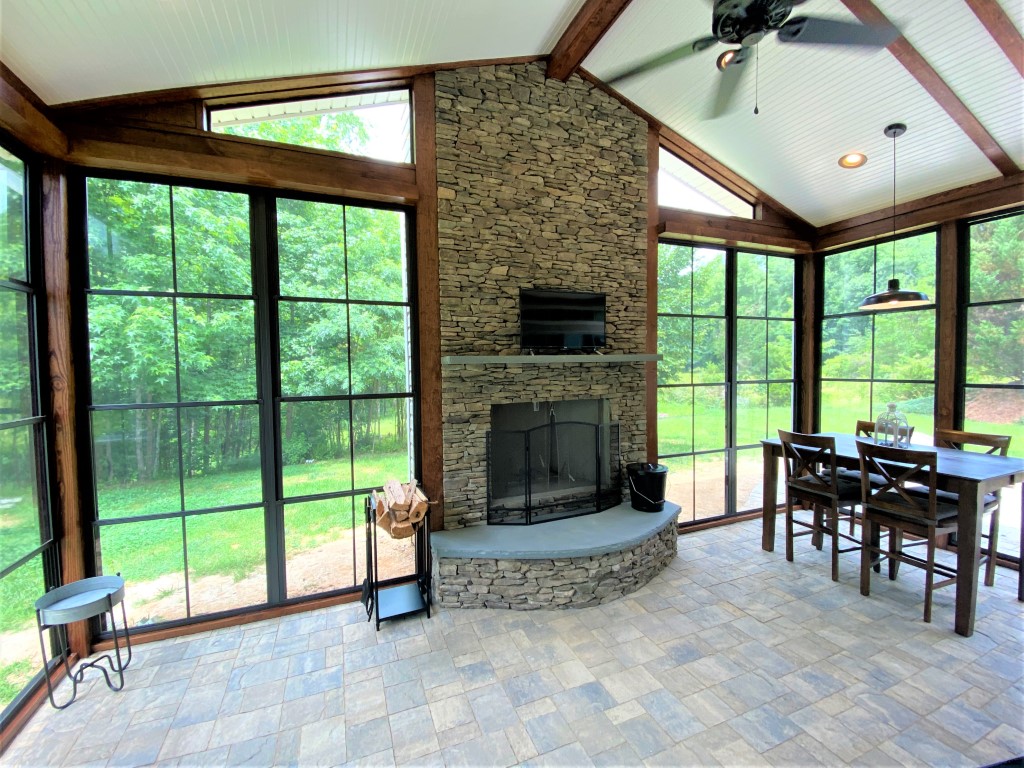 Enclosed Outdoor Living Rooms With Fireplace Outdoor Fireplaces