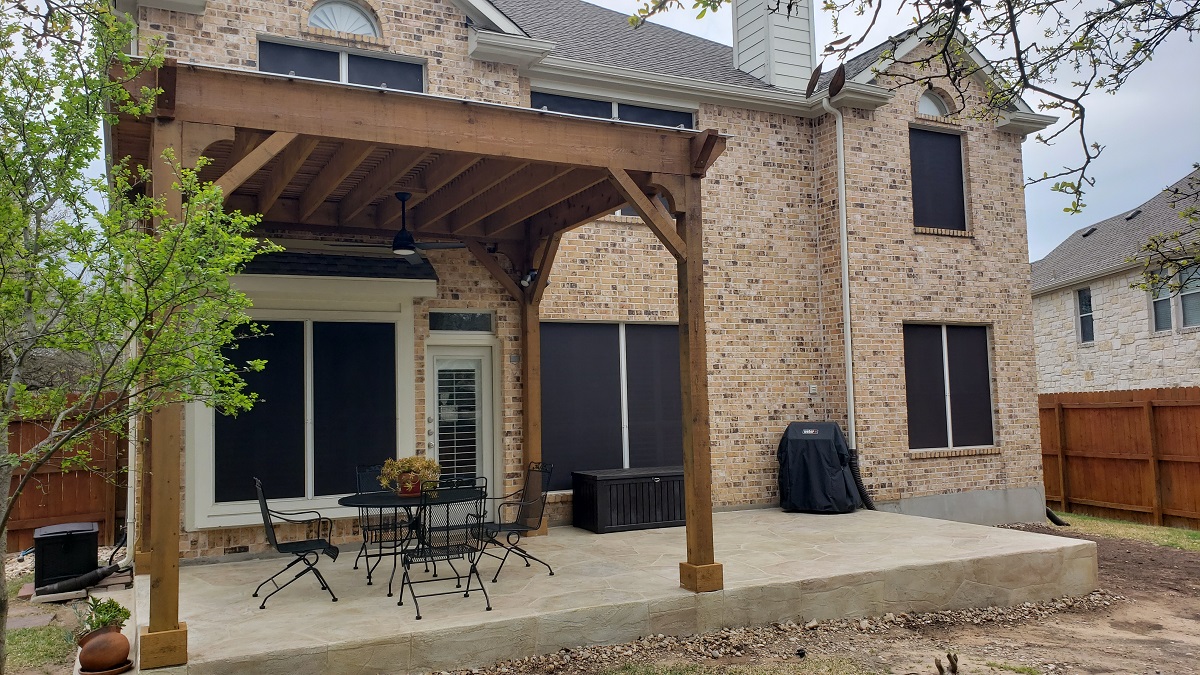 NW Austin patio and pergola combination spaces.