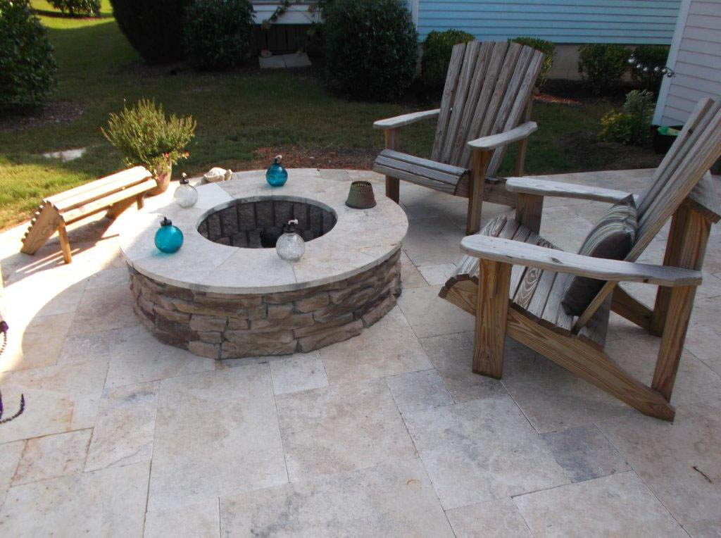 Fire Pit On Travertine Patio at Bethany Barrett blog