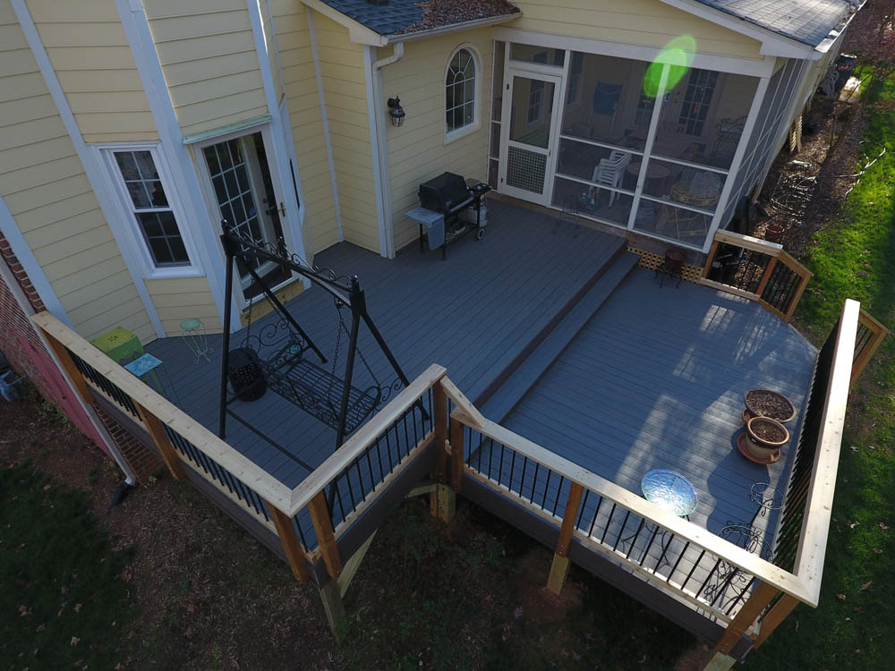 Alternate Angle of Low- Maintenance Grill Deck and 3-Season Room Combo.